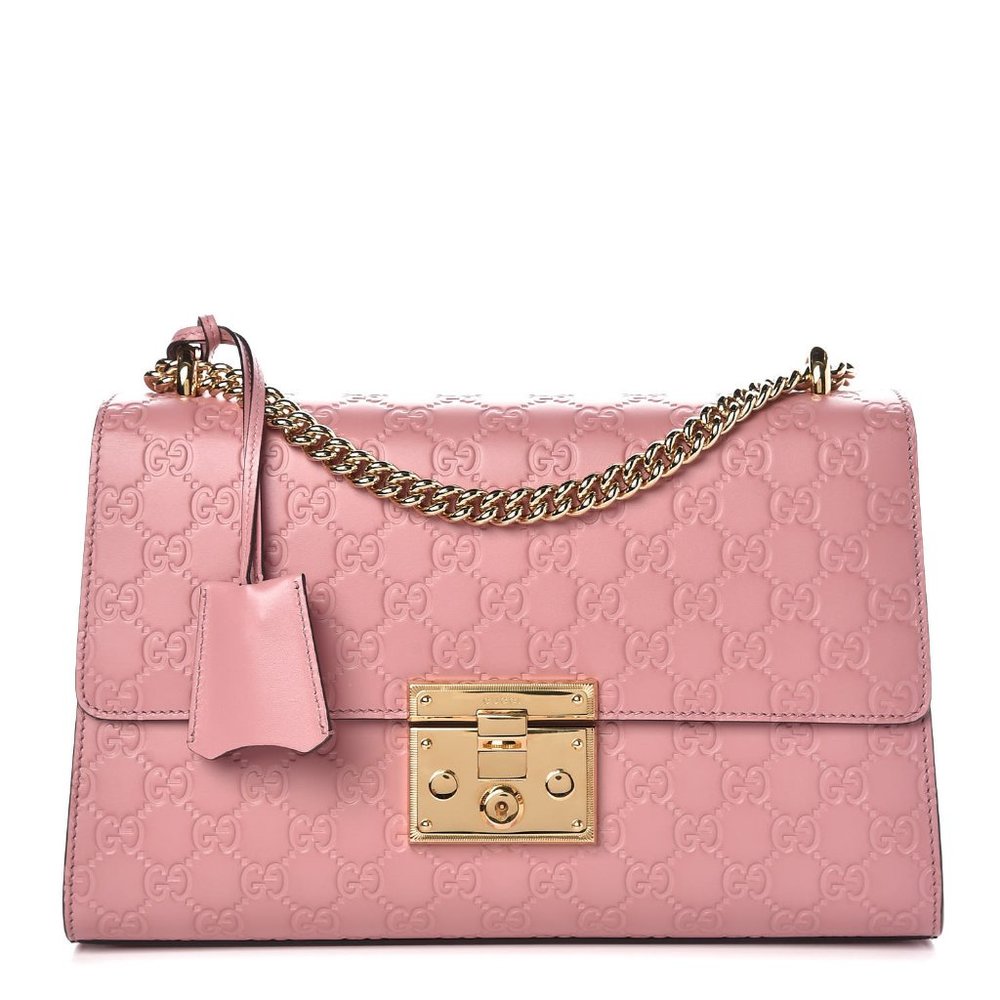Gucci Guccissima Pink Monogram Stamped Leather Purse - Gem